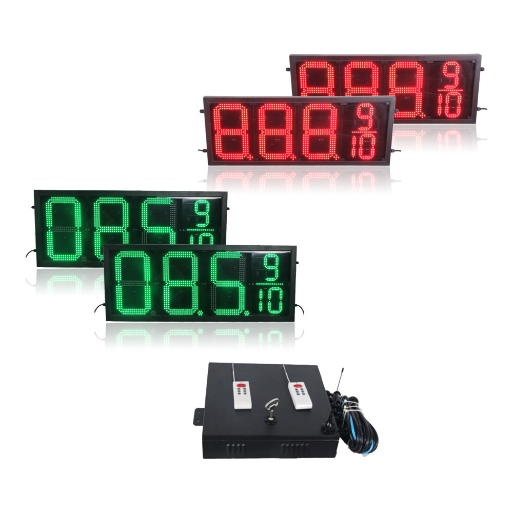 12 Inch Digits - LED Gas sign package - 2 Red & 2 Green 8888 Digital ...