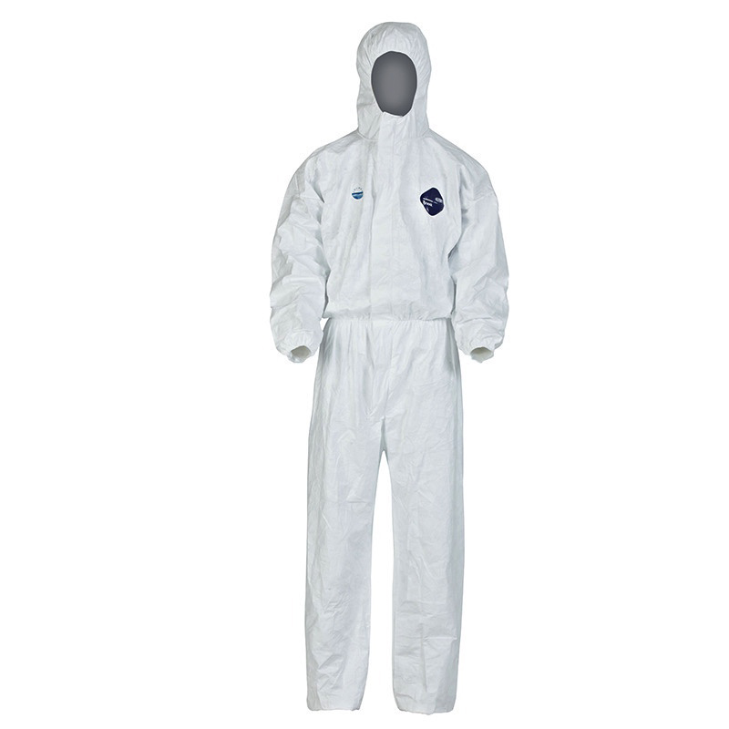 White Disposable Coveralls Painters Protective Overall Boiler Suit Hood ...