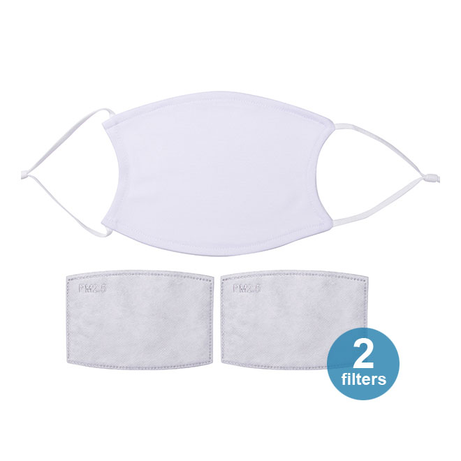 Sublimation Face Mask with 2Filters (Full White)