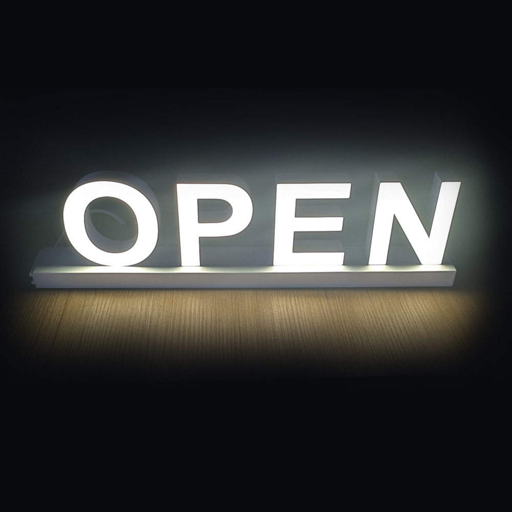 "OPEN" White Assembled Channel letter Track Installation (Magnetic ...